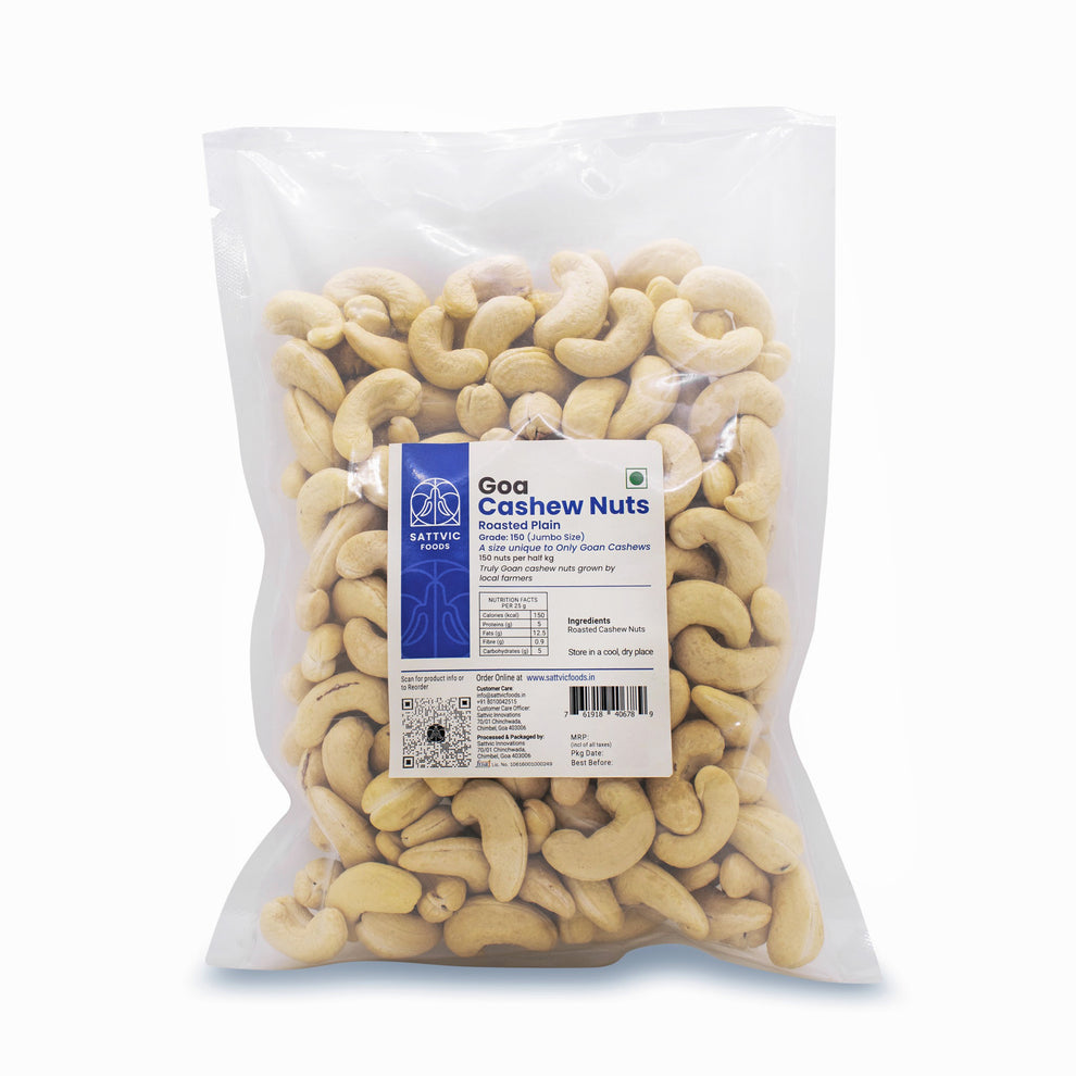 Goan Emperor Cashew Nuts (Roasted Plain) – Sattvic Foods