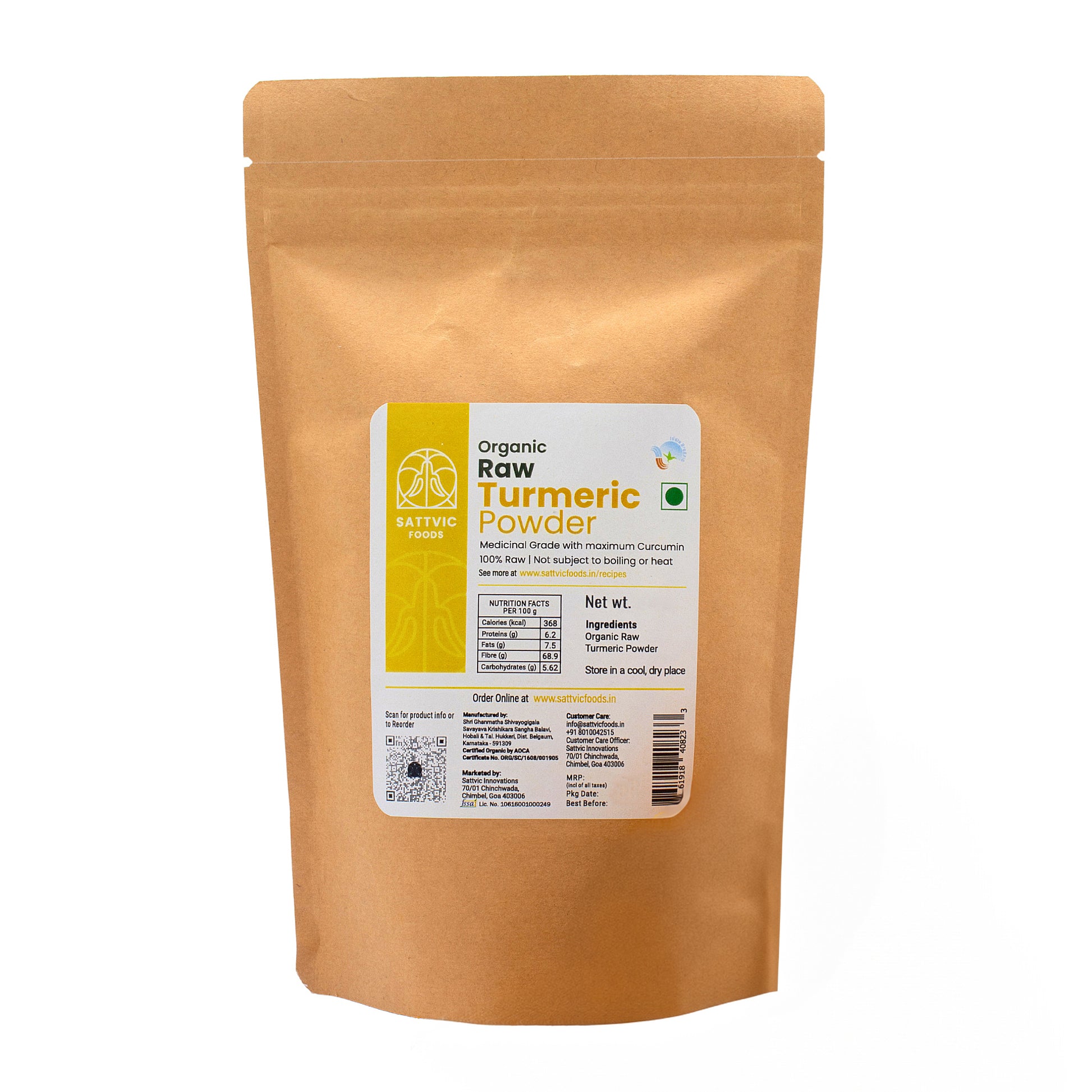 Organic Raw Turmeric Powder – Sattvic Foods