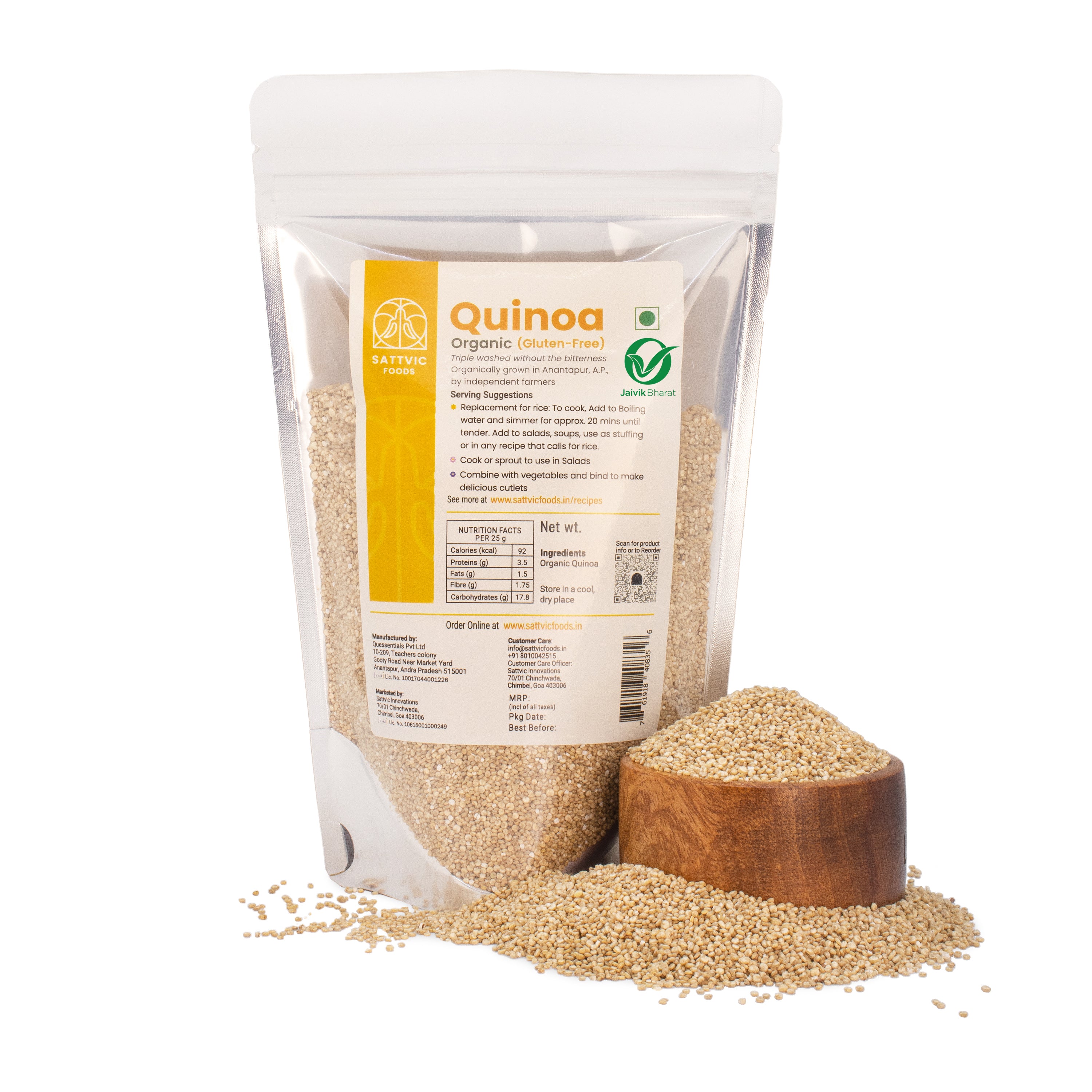 Organic Quinoa | Gluten-free | Low Glycemic Index – Sattvic Foods