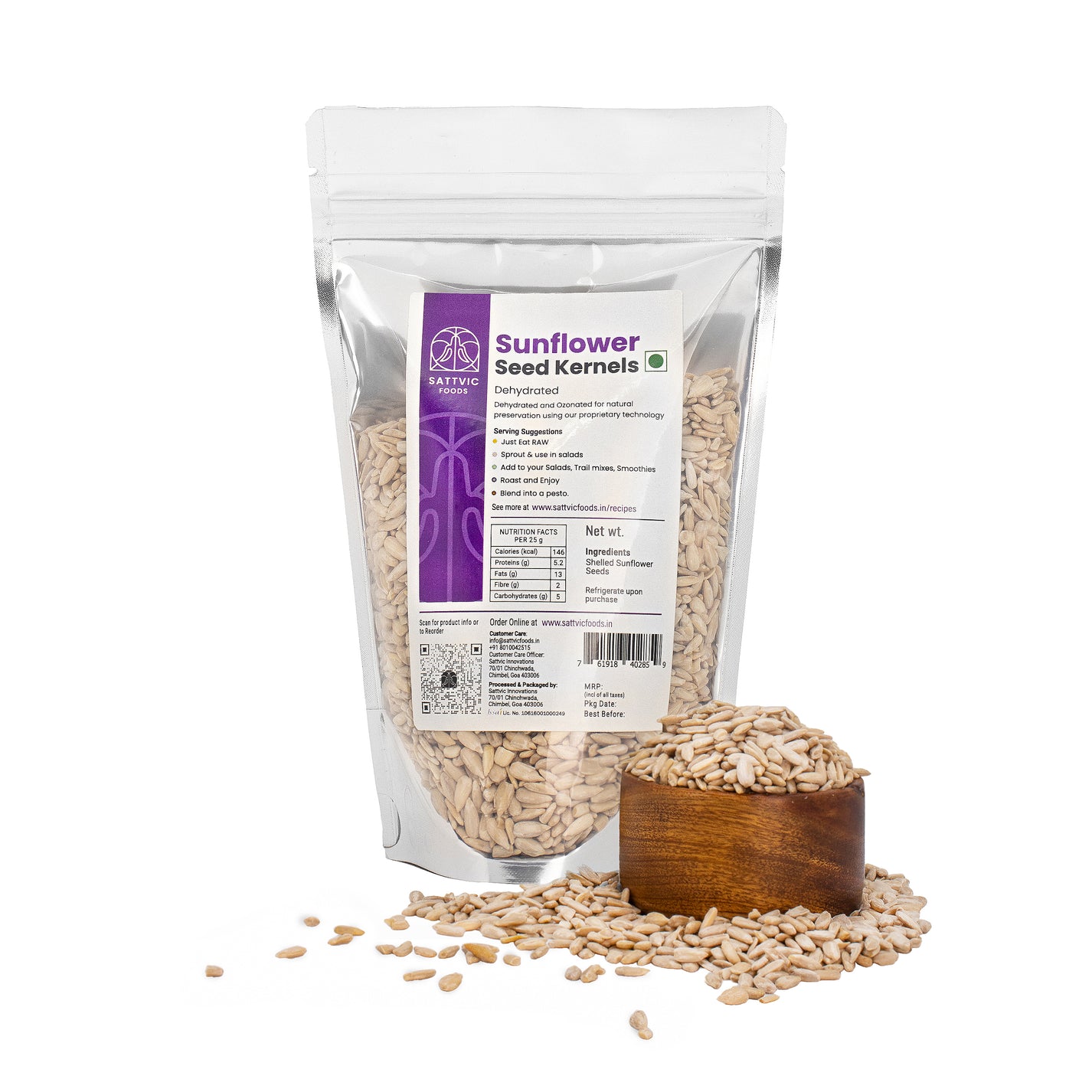 Raw Sunflower Seeds (No Shell) – Sattvic Foods