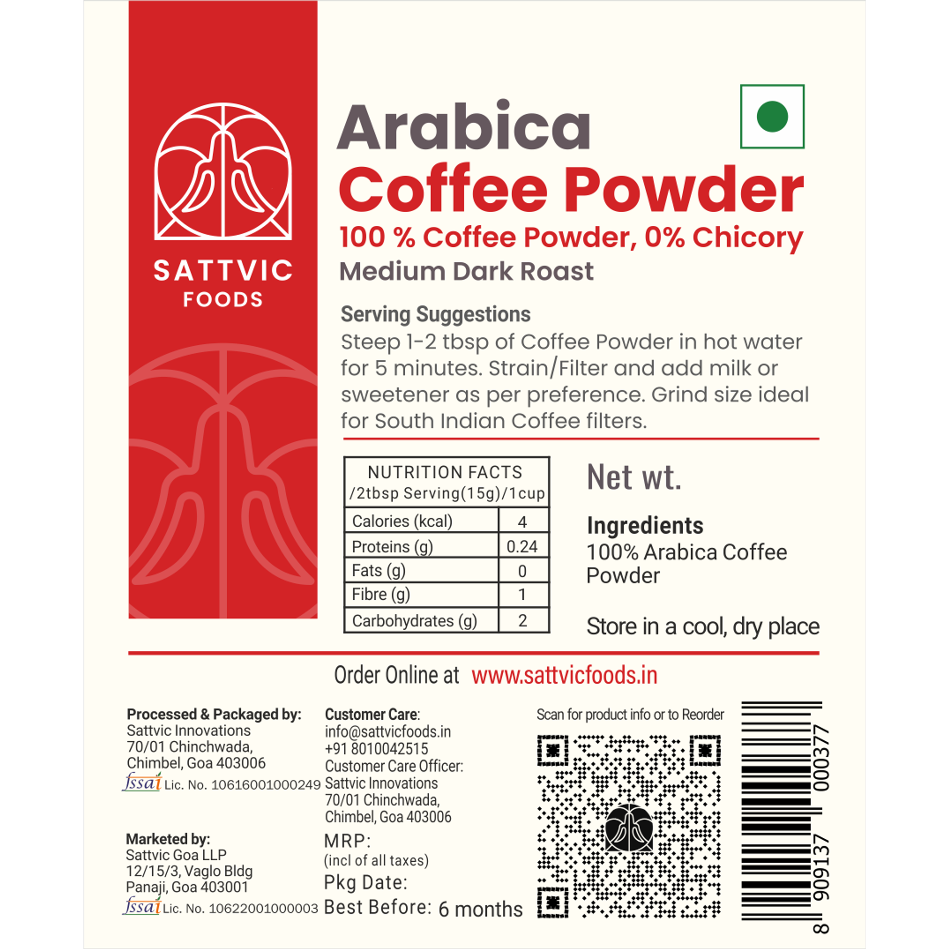 Arabica Coffee Powder – Sattvic Foods