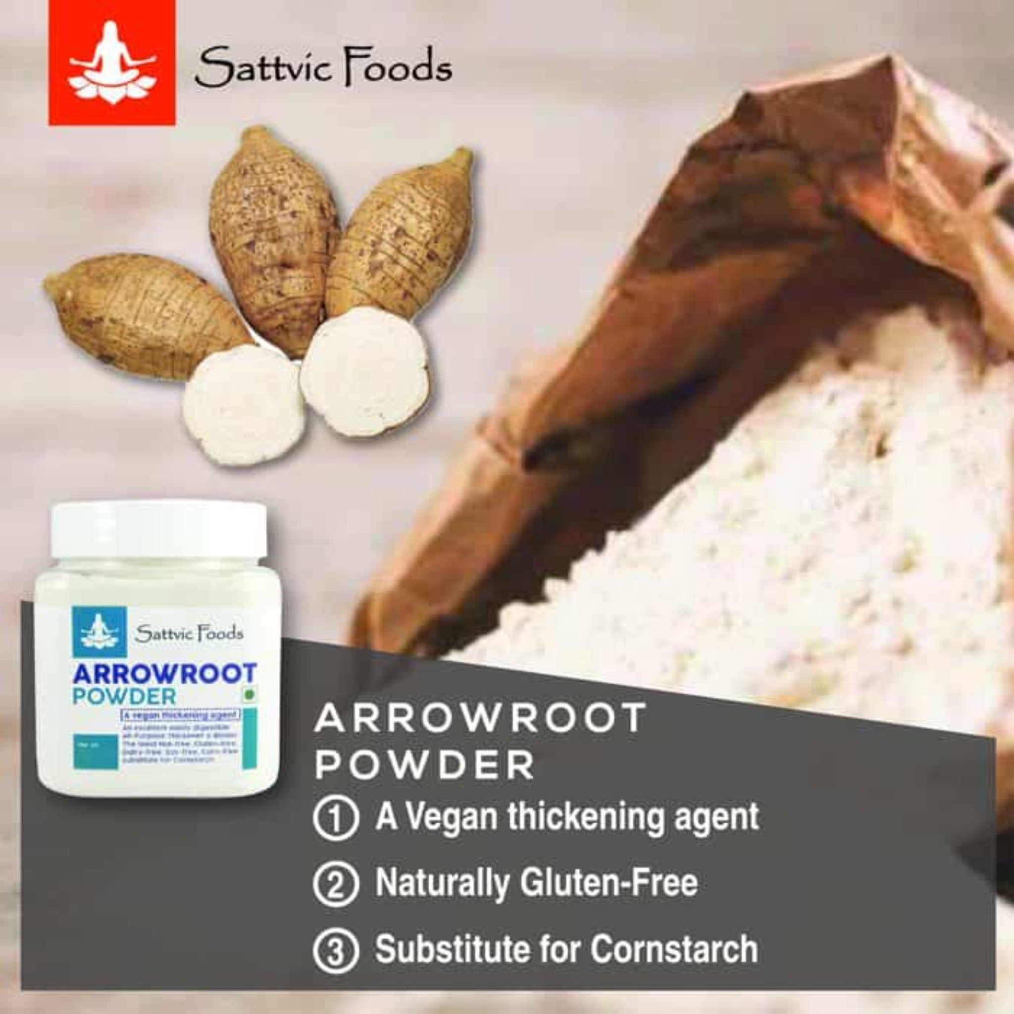 Arrowroot Powder (Gluten-Free / Vegan Thickening) – Sattvic Foods